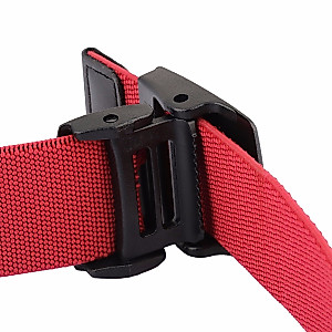 moonsix Men's Elastic Belt,Outdoor Military Tactical Duty Web Belt with Plastic Buckle,Red