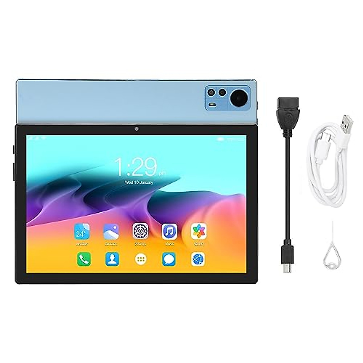 FOLOSAFENAR Tablet, Tab M10 10.1 Inch Tablet 3200 X 1440 8800mAh 8MP 13MP Octa Core Dual SIM Dual Standby for Study for Android 11 (Blue)