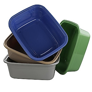 Yuright Small Wash Basin Pan, 14" x 11" x 5.12", Set of 4(12 Quart)