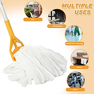 Tioncy 24 Pcs Disposable Industrial Mop Heads Replacements Non Woven Wet Mop Head Refill Cut End Wet Mop Refill Commercial Replacement Mop Heads for Floor Cleaning Supplies Mopping, White