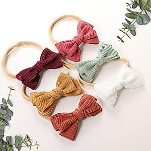 VISBL Baby Girl Headbands and Bows, Newborn Infant Toddler Nylon Elastics Hairbands Hair Accessories