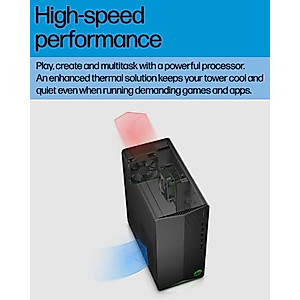 HP Pavilion Gaming Desktop, AMD Ryzen 7 5700G Processor, NVIDIA GeForce RTX 2060 graphic, 16 GB RAM, 1 TB SSD, Windows 11 Pro (TG01-2460, shadow black)