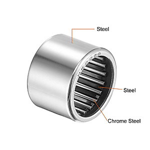 uxcell HK2220 Needle Roller Bearings 22mm Bore 28mm OD 20mm Width Chrome Steel Open End