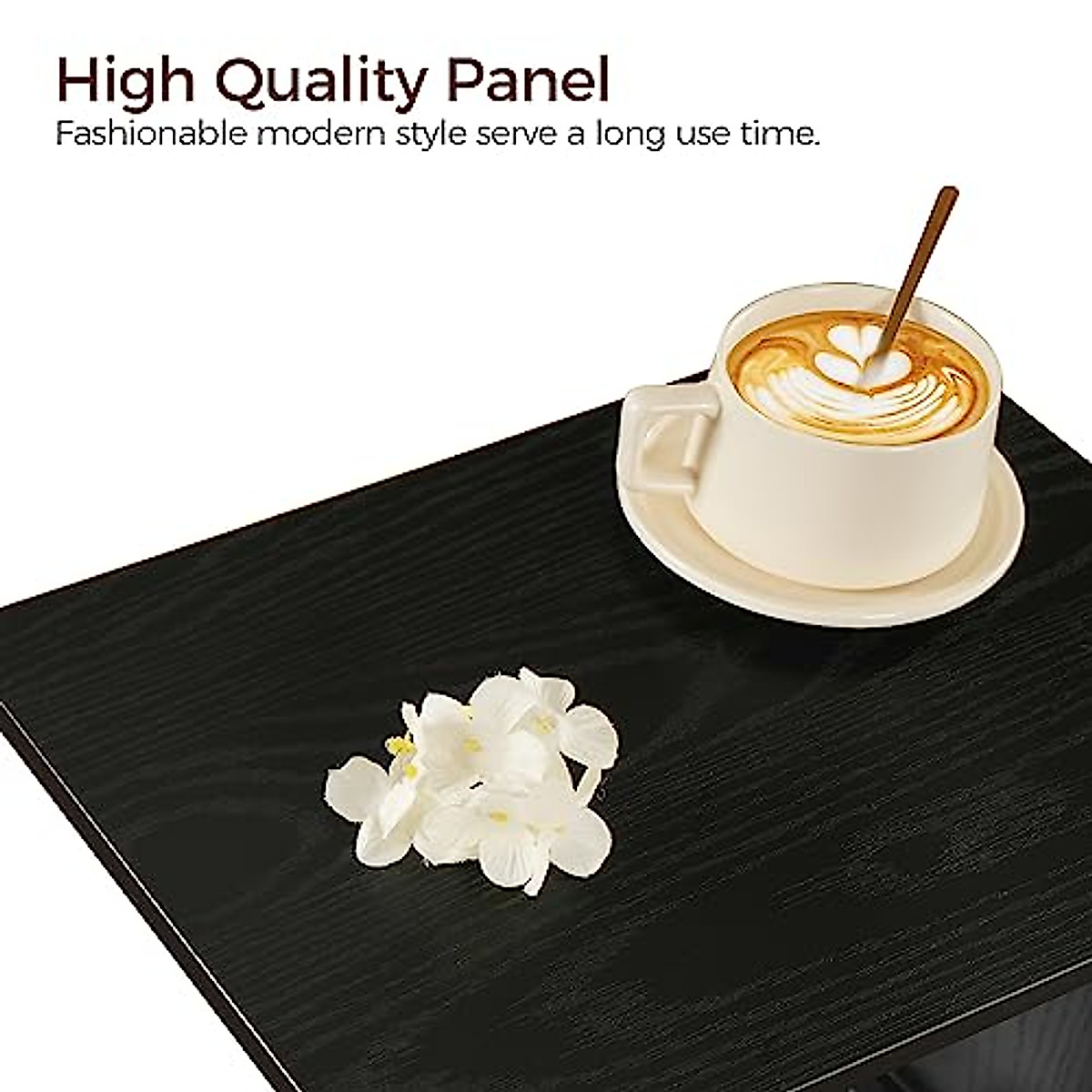 MAHANCRIS End Table with Charging Station and Black Beside Table, Narrow Side Table for Small Spaces, White Slim Nightstand with Light, Beside Table,for Bedroom, Living Room ETWT18E01Z-ETHB77E01