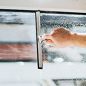 DEFUTAY Stainless Steel Shower Squeegee for Kitchen,Bathroom,Shower Doors, Windows, Mirror,Car Glass,Windshield,All-Purpose Cleaning Squeegee Tool (Stainless Steel)