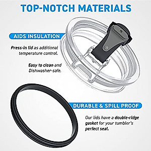 20 / 10 OZ - 2 Replacement Lids for Yeti Tumblers like Yeti Lids - 3.3 Inch Diameter - Spill Proof Lids for Yeti Tumblers - Tumbler Lid for Yeti Tumbler 20 / 10 oz, Tumbler Lids 20 / 10 oz Replacement Lid, Fit Yeti Cup