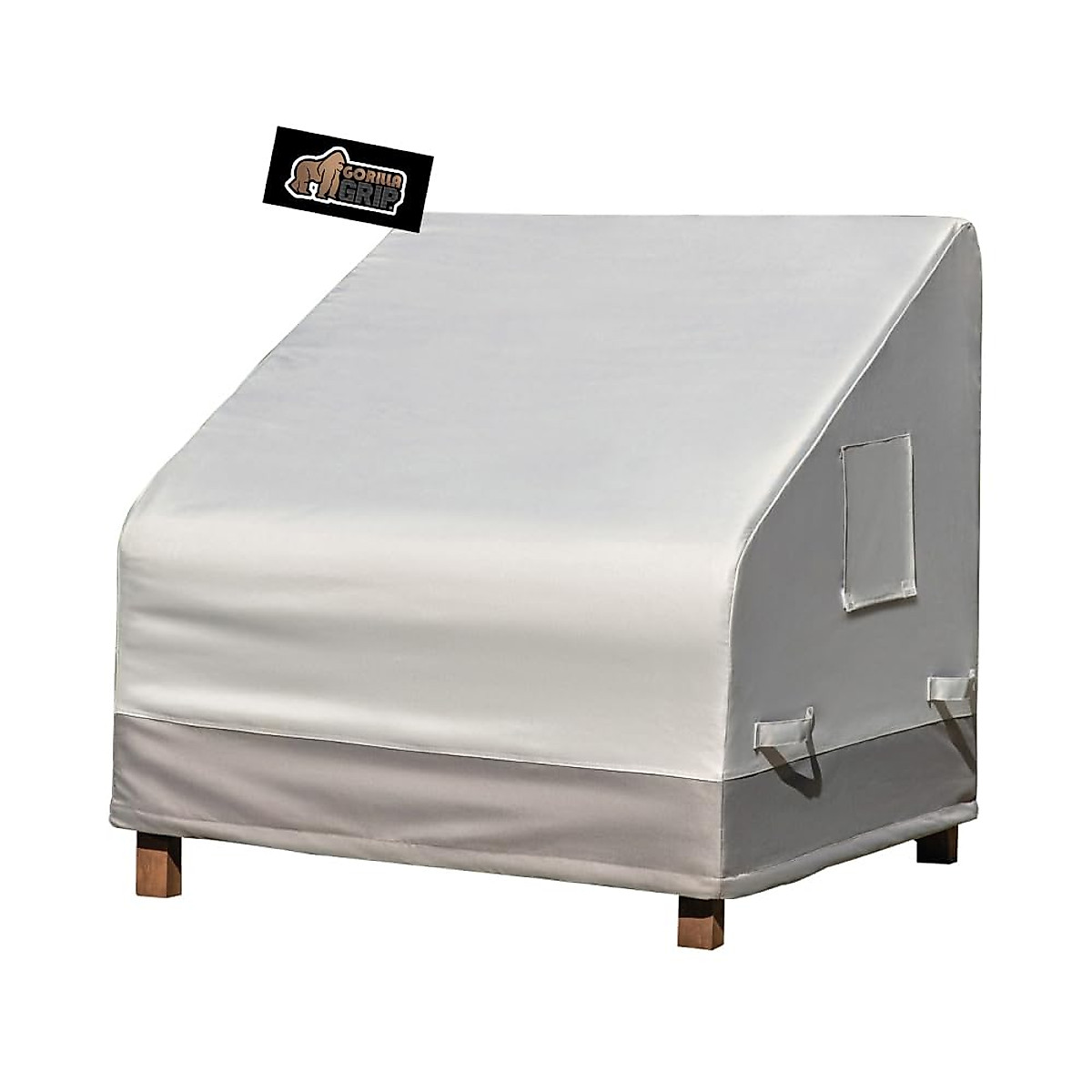 Gorilla Grip Heavy Duty Waterproof Outdoor Chair Cover, 30 Inch, Adjustable Patio Furniture Covers for Winter, Keep Cushions Dry, Protects from Sun, Snow, Rain, Windproof, UV Coated, Small, 1 Pack