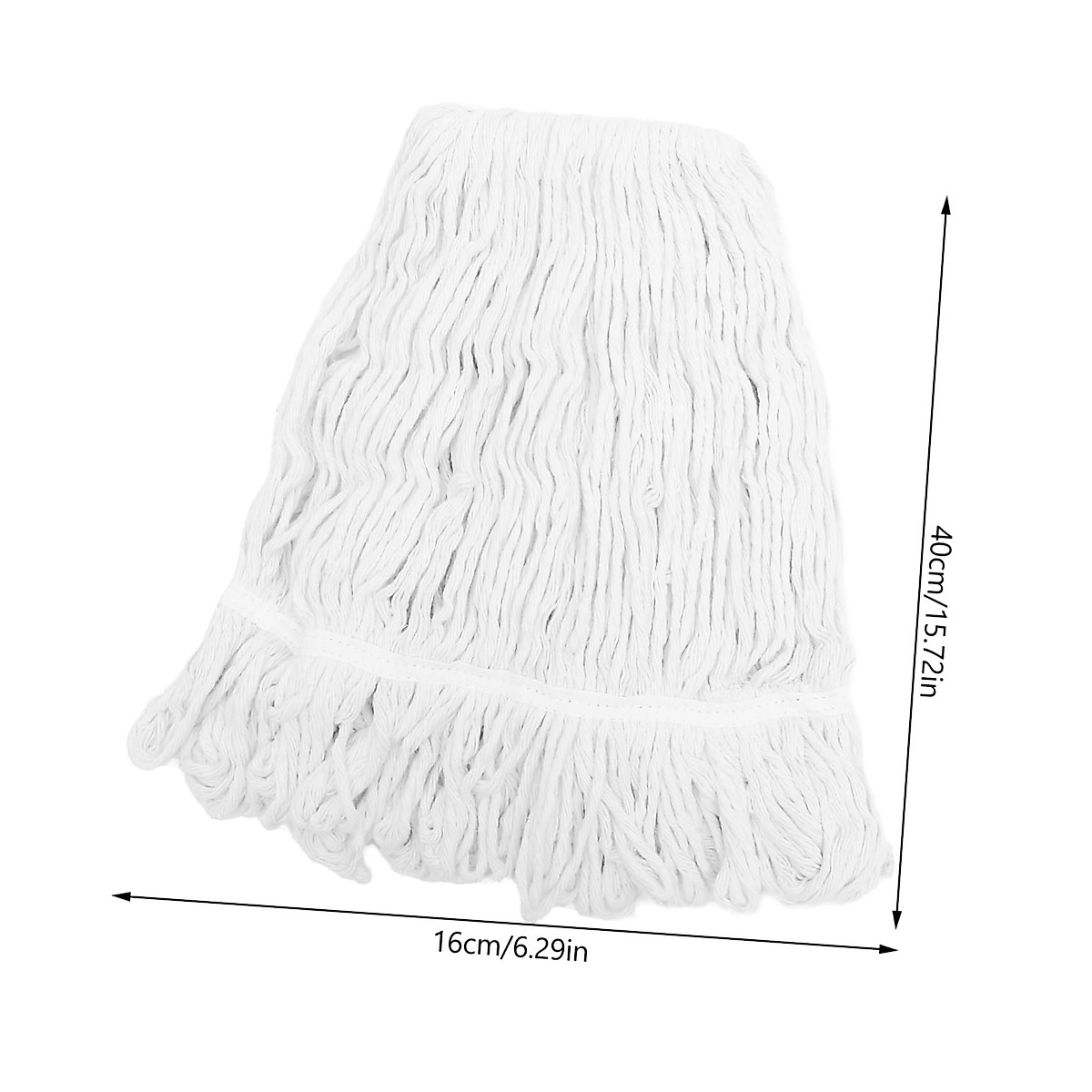 STOBAZA Mop Replacement Head Mop Head Floor Cleaning Mop Head Hardwood Floor Cleaner Wet Mop Head Refill Reusable Mop Pad Household Mop Pad Commercial Mop Head White Cotton Thread