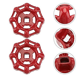 Hemoton Shutoff Valve Hand Wheel 2pcs Metal Outside Faucet Hose Bib Replacement Square Broach Round Wheel Handle 7x7cm Round Wheel Handle