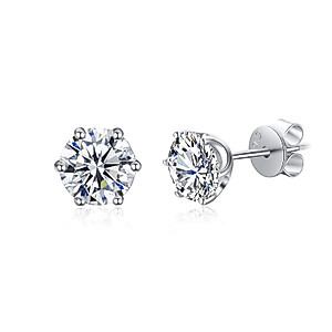 HOTTIE HONEY 2CT Moissanite Stud Earrings 925 Sterling Silver Earrings for Women Men (18k white gold)…