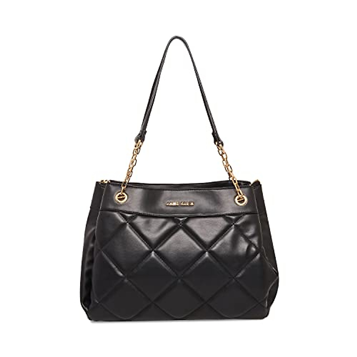 Anne Klein Womens Anne Klein quilted satchel, Black, One Size US