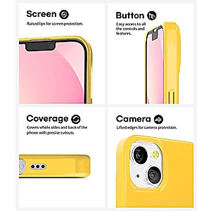 GOOSPERY Pearl Jelly Compatible with iPhone 13 Mini Case, Vivid Color with Light Shimmer Jewel Effects Glitter Sparkles Shine Look Slim Thin TPU Rubber Back Cover (Yellow)