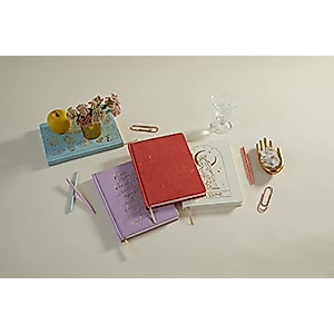 DesignWorks Ink Good Things Are Coming Orange 7.5" x 10.25" Jumbo Journal Notebook with Vegan Suede, Gold Arches Accents, Lined Pages, Ribbon Marker for Work, Writing, Journaling