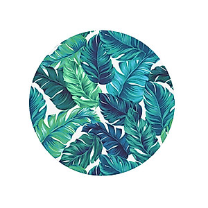 Tropical Palm Leaves Coasters for Drinks, Absorbent Coasters Set of 2, Coffee Cup Tabletop Protection Coaster, Housewarming Bar Kitchen Home Decor 4 Inch