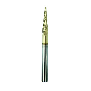 Jiiolioa Z41A3 CNC Router Bits Tapered Angle Ball Nose 1/4 inch Shank End Mill with ZRN Coated for 2D&3D Wood Carving Engraving
