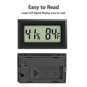 Rojuna Mini Thermometer Hygrometer, Large Number Fahrenheit LCD Display Digital Temperature Humidity Meters Gauge Indoor for Greenhouse, Garden, Cellar, Fridge (5-Pack)