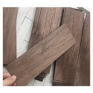 NUPART 30pcs 6.5x17cm Thickness:0.35-0.4mm Black Walnut Log Bark Veneer Pure Solid Wood Chips