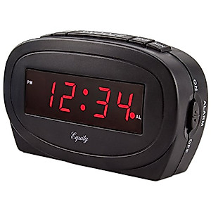 Equity by La Crosse 30228 LED Alarm Clock,Black 4.50"W x 1.85"D x 2.65"H
