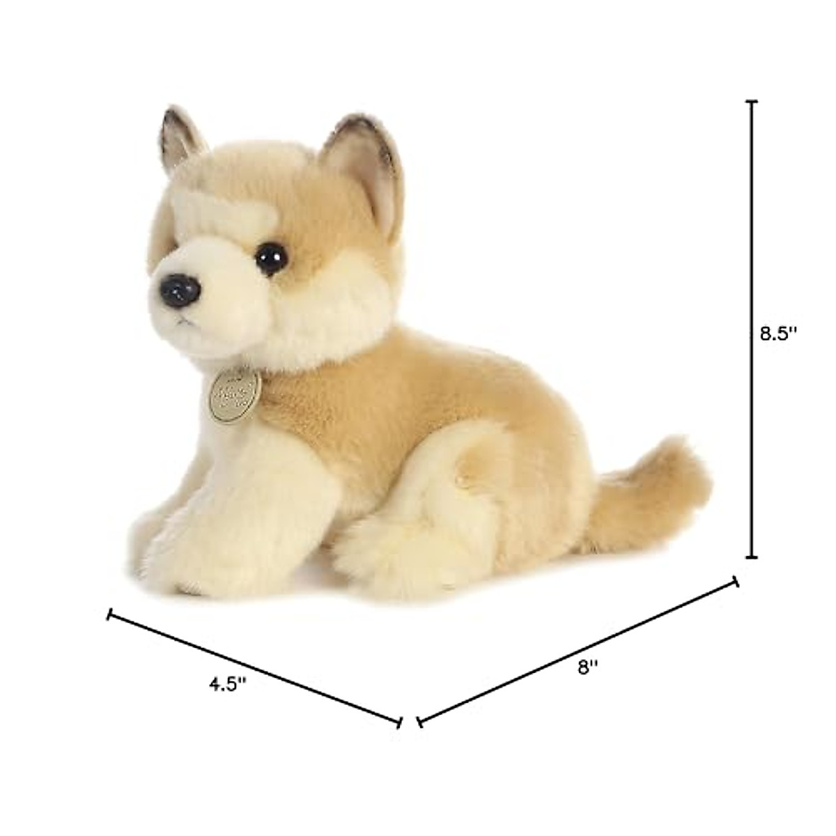 Aurora® Adorable Miyoni® Tots Akita Puppy Stuffed Animal - Lifelike Detail - Cherished Companionship - Brown 9 Inches