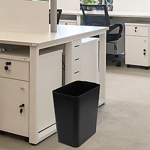 Quickquick 4.5 Gallon Plastic Wastebasket, Garbage Bin, Black Trash Can for Office, Bathroom, Kitchen, Bedroom, 3 Packs
