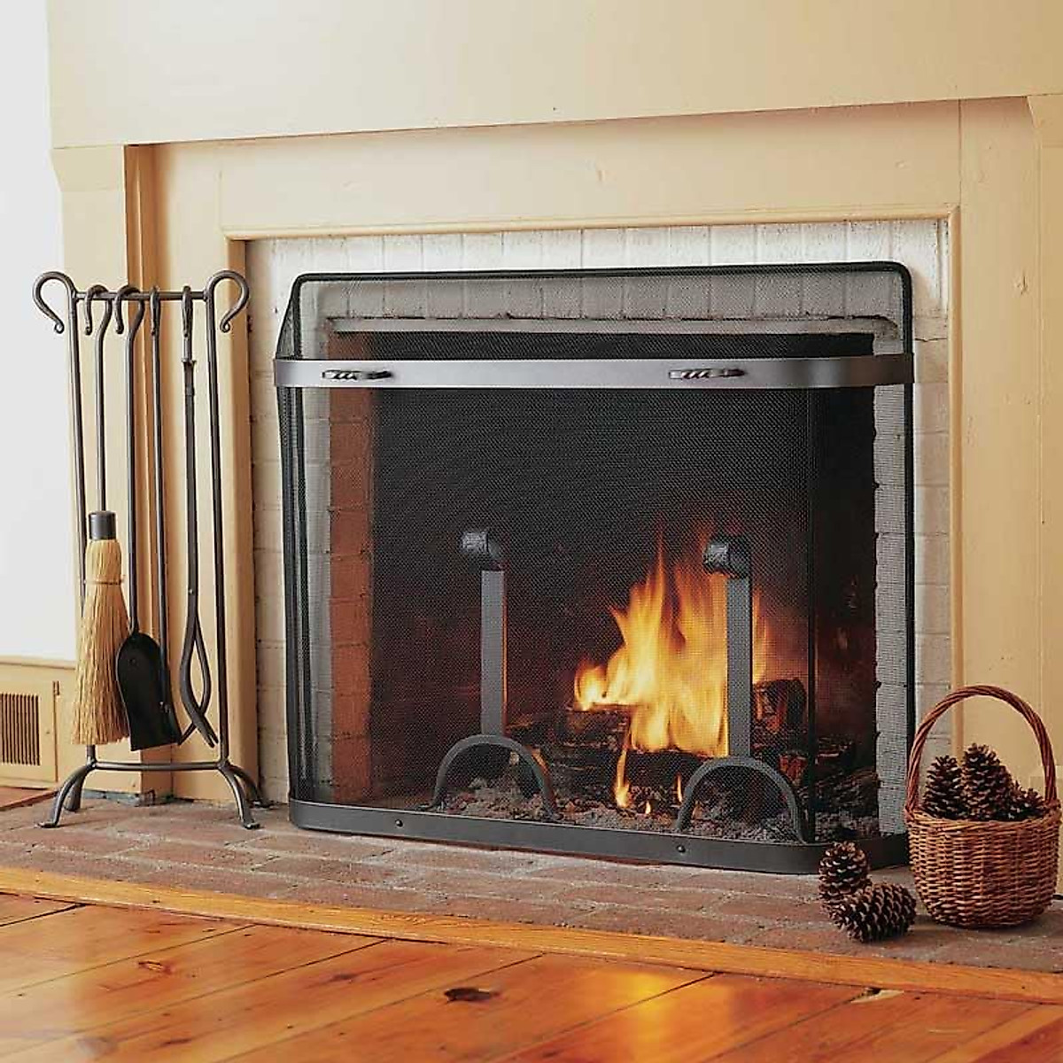 Pilgrim Home and Hearth SGBB Spark Guard Fireplace Screen, 44" W x 33" H x 6.5" D, Burnished Bronze