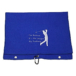 LEVLO Funny Retirement Gift Golf Towels for Man I'm Retired It No Longer My Problem Golf Towels for Husband Dad Uncle Grandpa (It No Longer My Problem)