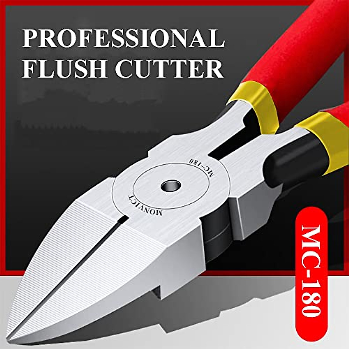 MONVICT Wire Cutters, 6 inch Precision Flush Side Cutters with Longer Cutting Edge Ultra Sharp & Powerful Heavy Duty Pliers, Ideal for Cables, Wires, Zip Ties, Electrical & Any Clean Cut Needs