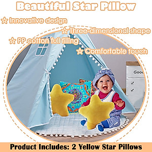 zhidiloveyou 2PCS Star Pillow Plush Yellow Stuffed Star Shaped Pillow Cute Toy for Kids 15.7"