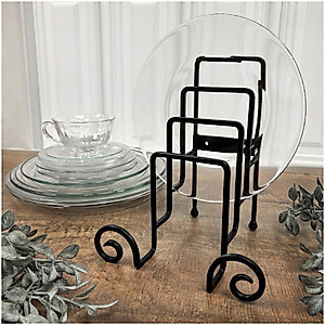 Bard's Wrought Iron 4 Plate Table Stand, 8" H x 7.25" W x 6" D