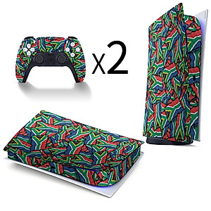 South African Flag Compatible with PS5 Console and Controller Sticker Skin, Durable, Scratch-Resistant, and Bubble-Free (Digital Version)