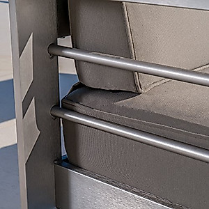 Christopher Knight Home Cape Coral Outdoor Aluminum Club Chairs with Water Resistant Cushions, Khaki (Pack of 2)