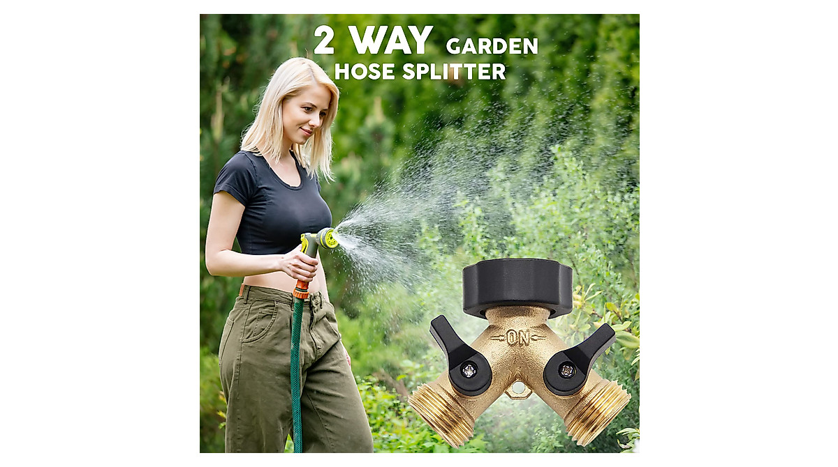 Heavy Duty 2 Way Garden Hose Splitter – Durable & Easy to Use