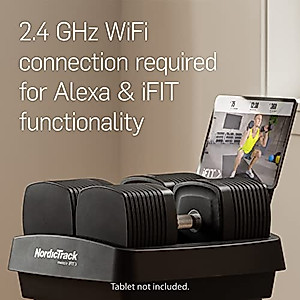 NordicTrack 50 Lb iSelect Adjustable Dumbbells, Works with Alexa, Sold as Pair