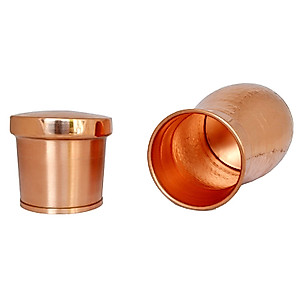 Pure Copper Hammered Design Pitchers And Bedside Carafes With Tumbler Water Bottle Storage With Lid
