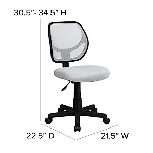 Flash Furniture Neri Low Back White Mesh Swivel Task Office Chair