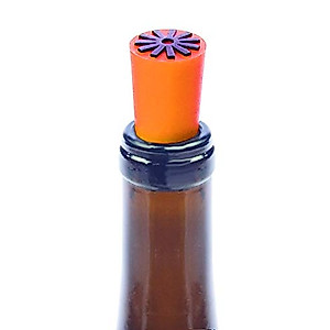 Starburst Silicone Bottle Stopper and Wine Preserver Multi Colored Corks By True