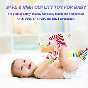 Baby Rattle Toy,Wrist Rattles Foot Finder Socks,Arm Hand Leg Ankle Rattle,Stuffed Infant Toys,Baby Shower, Birthday Holiday Birth Present Gift for Newborn Boy Girl Kids Toddler,8pcs