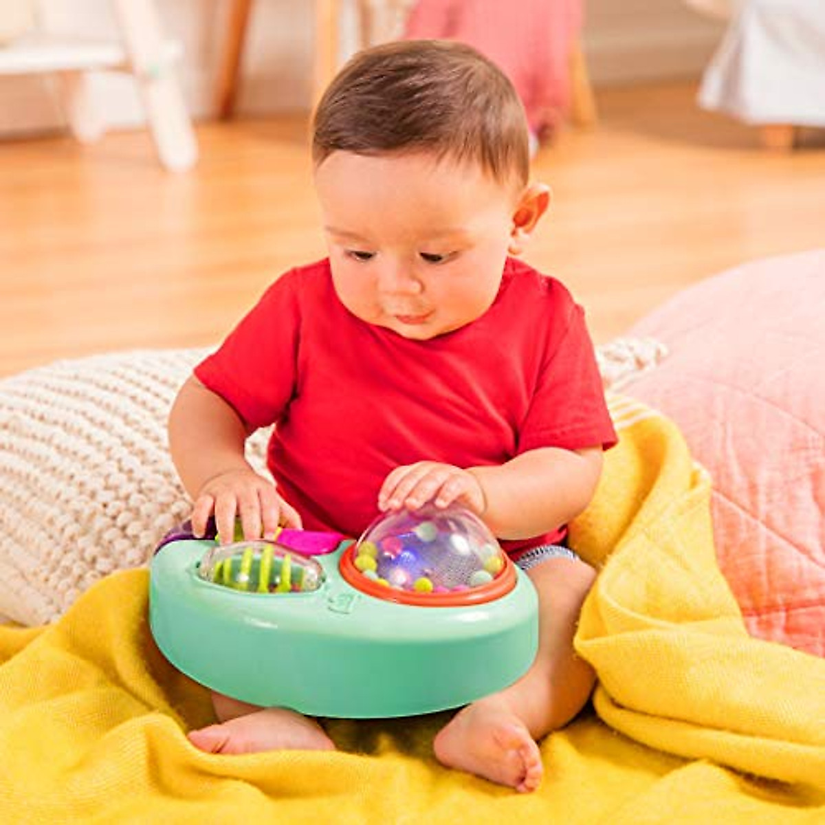 B. Toys – Whirley Pop – Lights & Music Station Baby Toy with Suction Cups – 100% Non-Toxic and BPA-Free