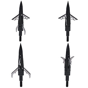 New Archery Products NAP DK4 Hunting Crossbow Spitfire Hybrid Mechanical 1 3/8" Cutting Diameter Broadhead 3 Pieces Pack, 100 grain
