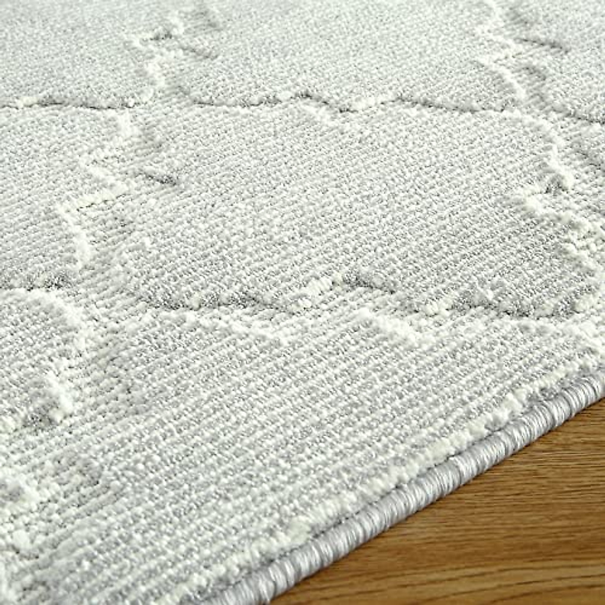 GAOMON 8x10 Large Shag Bedroom Rug, Solid Lattice Rug, Tufted Modern Geometric Area Rug Non-Shedding, Non Slip Moroccan Area Rug, Indoor Living Room Area Rugs, Grey 8'x10'