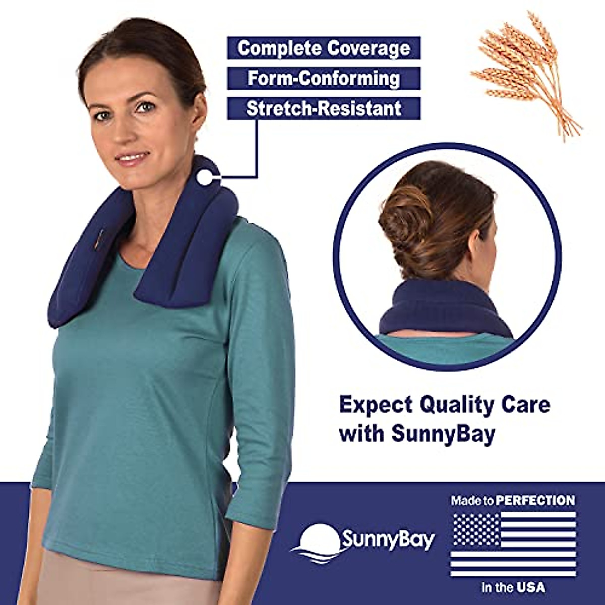 SunnyBay Neck Heating Wrap Microwavable - Navy Blue and Ocean Blue