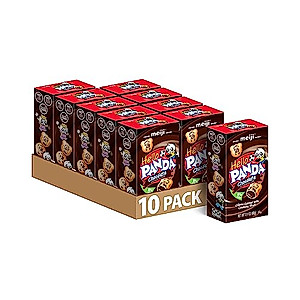 MEIJI Hello Panda Cookies, Chocolate Crème Filled - 2.1 oz, Pack of 10 - Bite Sized Cookies with Fun Panda Sports