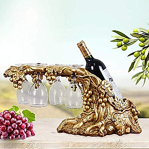 PIBM Stylish Simplicity Wine Racks Free Standing Grape Tree,Multifunctional Resin,Retro Home Furnishing Cup Frame Wine Bottle Holder,Home Decorations (50.5X18X23Cm)