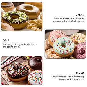 Hemoton 3pcs DIY Donut Mold Plastic Bakery Doughnut Cake Maker Mold Biscuit Stamp Cake Mould Desserts Bread Cutter Maker Mold Kitchen Baking Tool