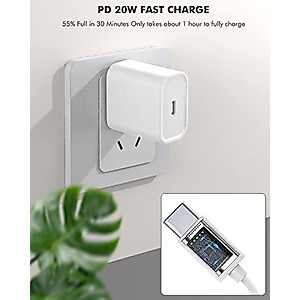 iPad Pro Charger Cable Cord [Apple MFi Certified],20W Android Charger, Type C Fast Charging Charger for iPad Pro 12.9 5/4/3 (2021/2020/2018), iPad Pro 11, iPad Air 5/4, iPad Mini 6, Pixel, Samsung, LG