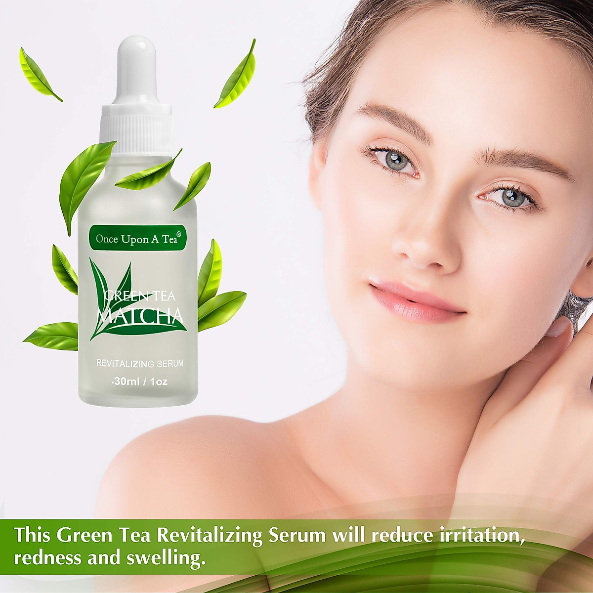 Green Tea Matcha Revitalizing Serum, For Face, Neck & Decollete, Antioxidant Facial Treatment, Smoothes Fine Lines & Wrinkles, Hydrates & Plumps Skin, Acnу Treatment and Dark Corrector