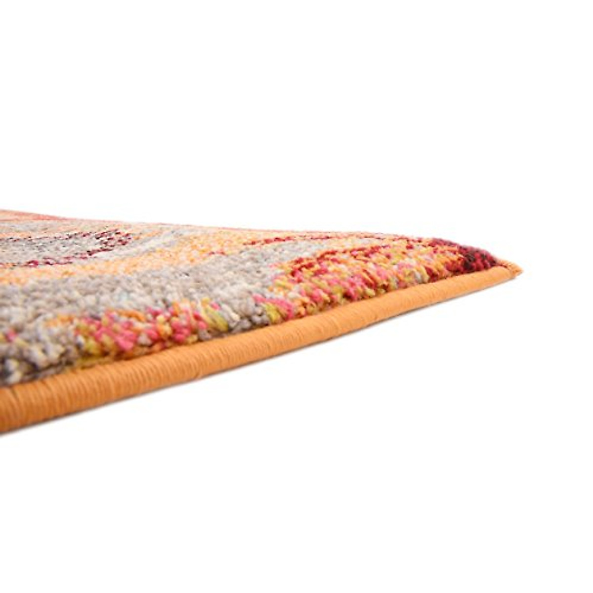 Unique Loom Estrella Collection Modern, Abstract, Light Colors, Distressed Area Rug, 5 ft x 8 ft, Orange/Beige