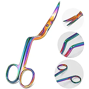 AAProTools Rainbow Color Machine Embroidery Scissors 6" Large Double Curved Scissors - Stainless Steel Embroidery Supplies