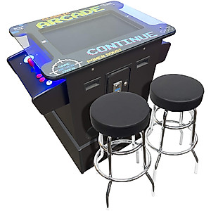 Creative Arcades Full Size Commercial Grade Cocktail Arcade Machine | 412 Games | 26" LCD Screen | 9" Riser | Square Glass Top | 2 Sanwa Joysticks | Trackball | 2 Stools Included | 3 Year Warranty