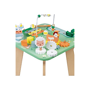Janod Wooden Pretty Meadow Activity Table - 21.1" Tall - Ages 12 Months+ - J05327